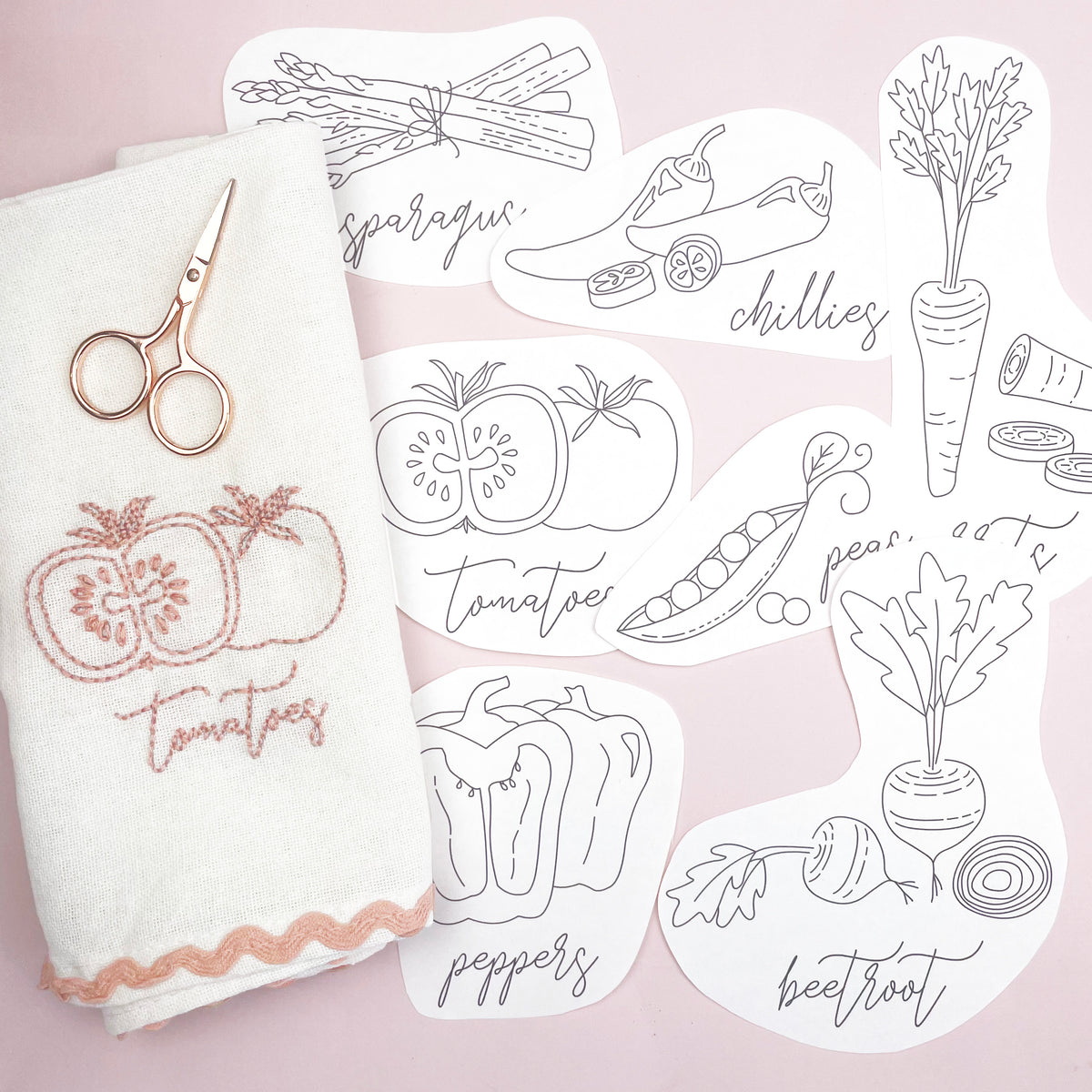 Vegetables: Iron on embroidery patterns (iron-on transfers) – Lazy May ...